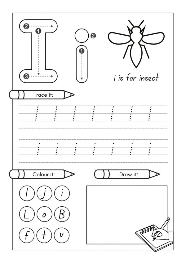 Letter I Activities for Toddler, Preschool & Kindergarten Printable PDF
