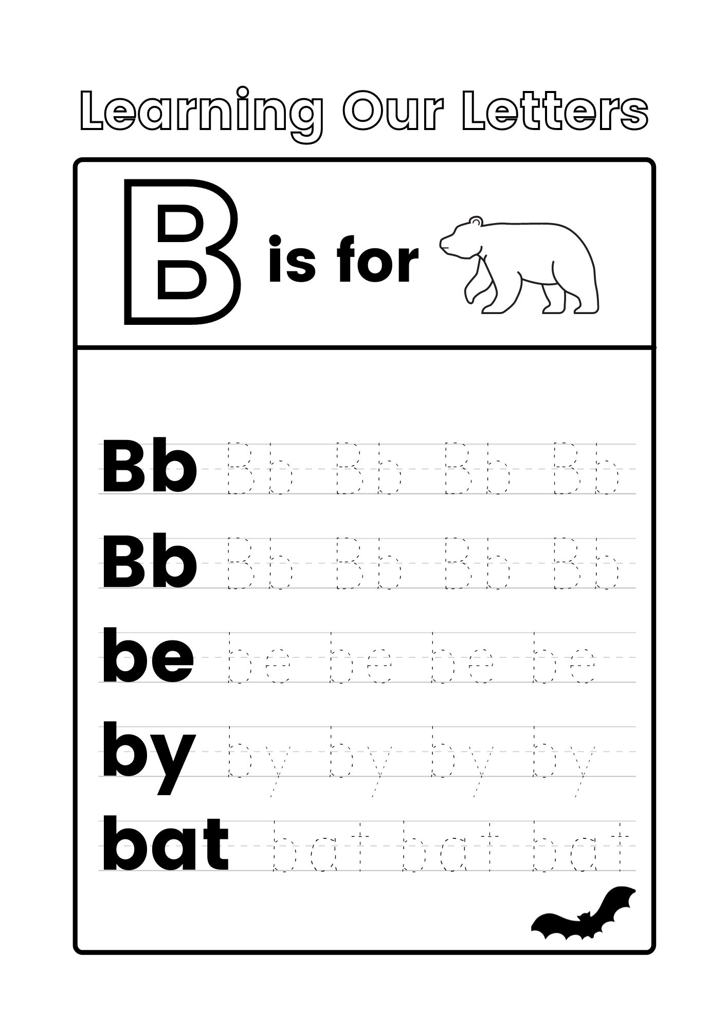 Letter B Activities for Toddler, Preschool & Kindergarten Printable PDF