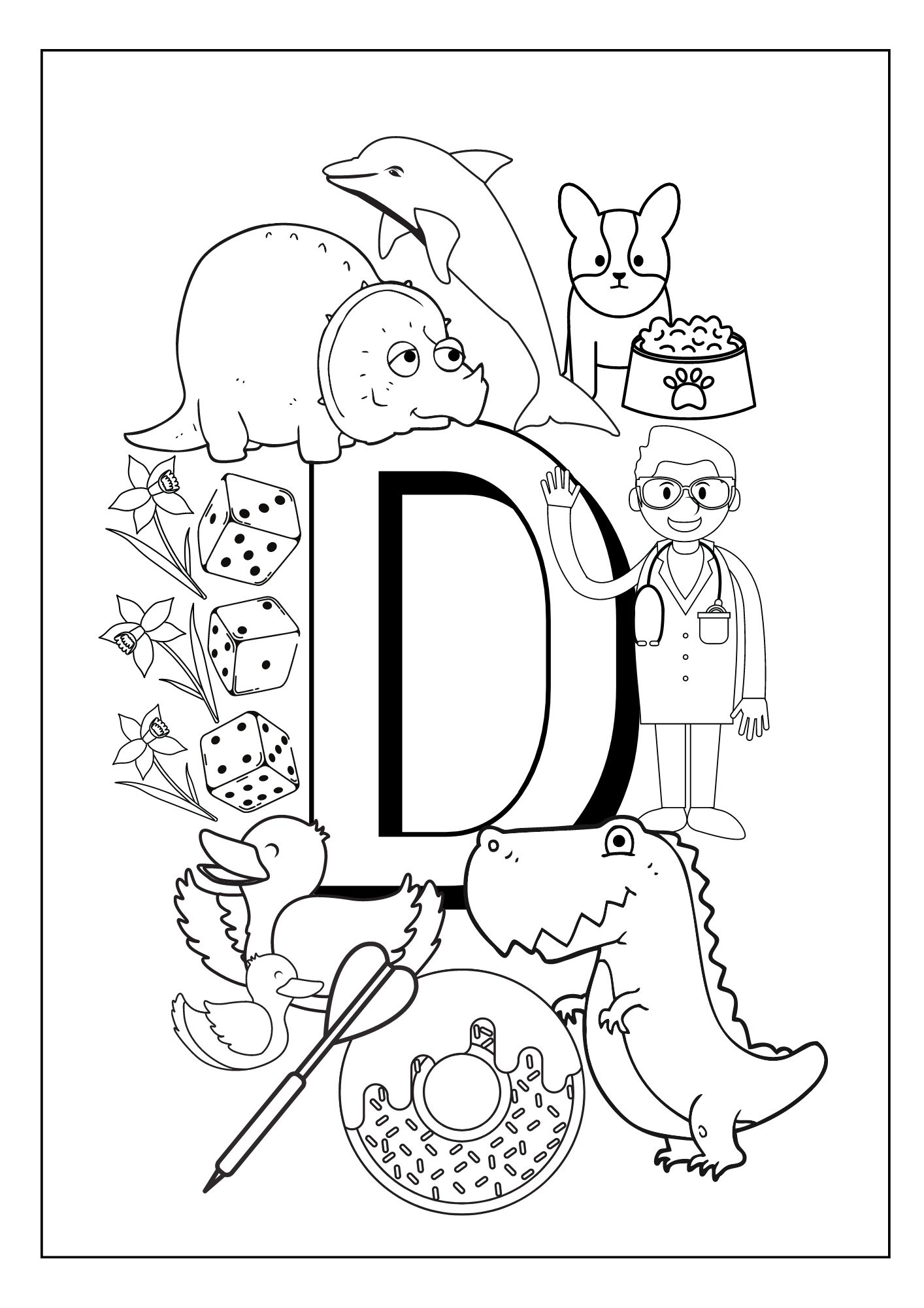 Free Letter D Pictures Worksheets Printable PDF free-letter-d-pictures-worksheets-printable-pdf