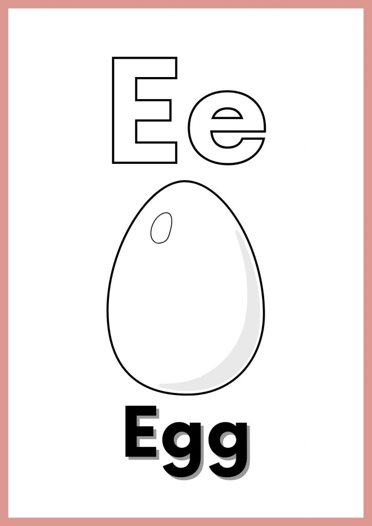 Free Letter E Pictures Worksheets Printable PDF