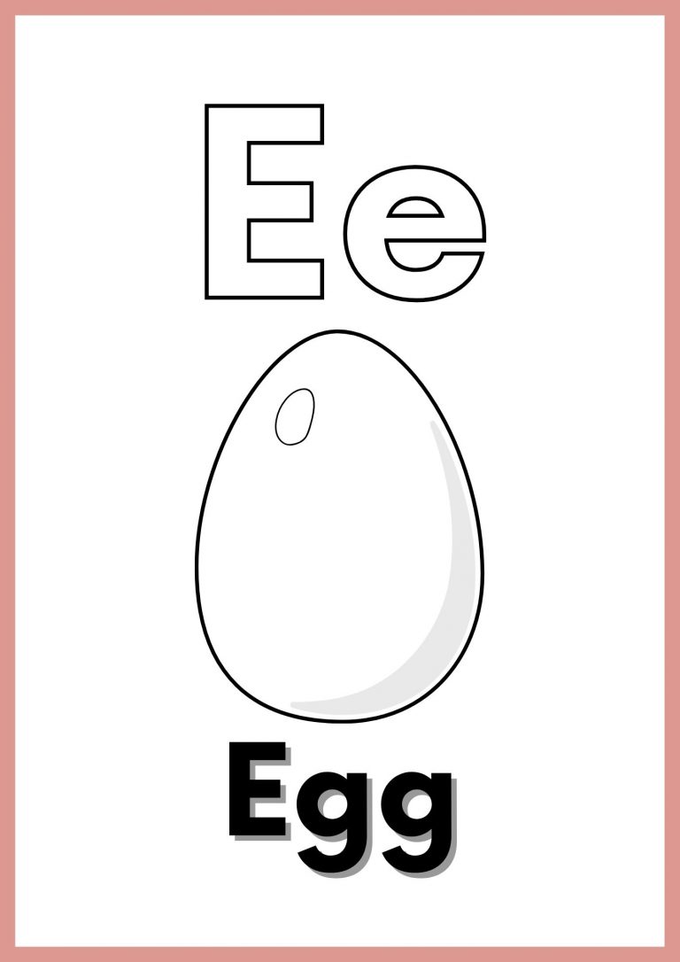 Free Letter E Pictures Worksheets Printable PDF