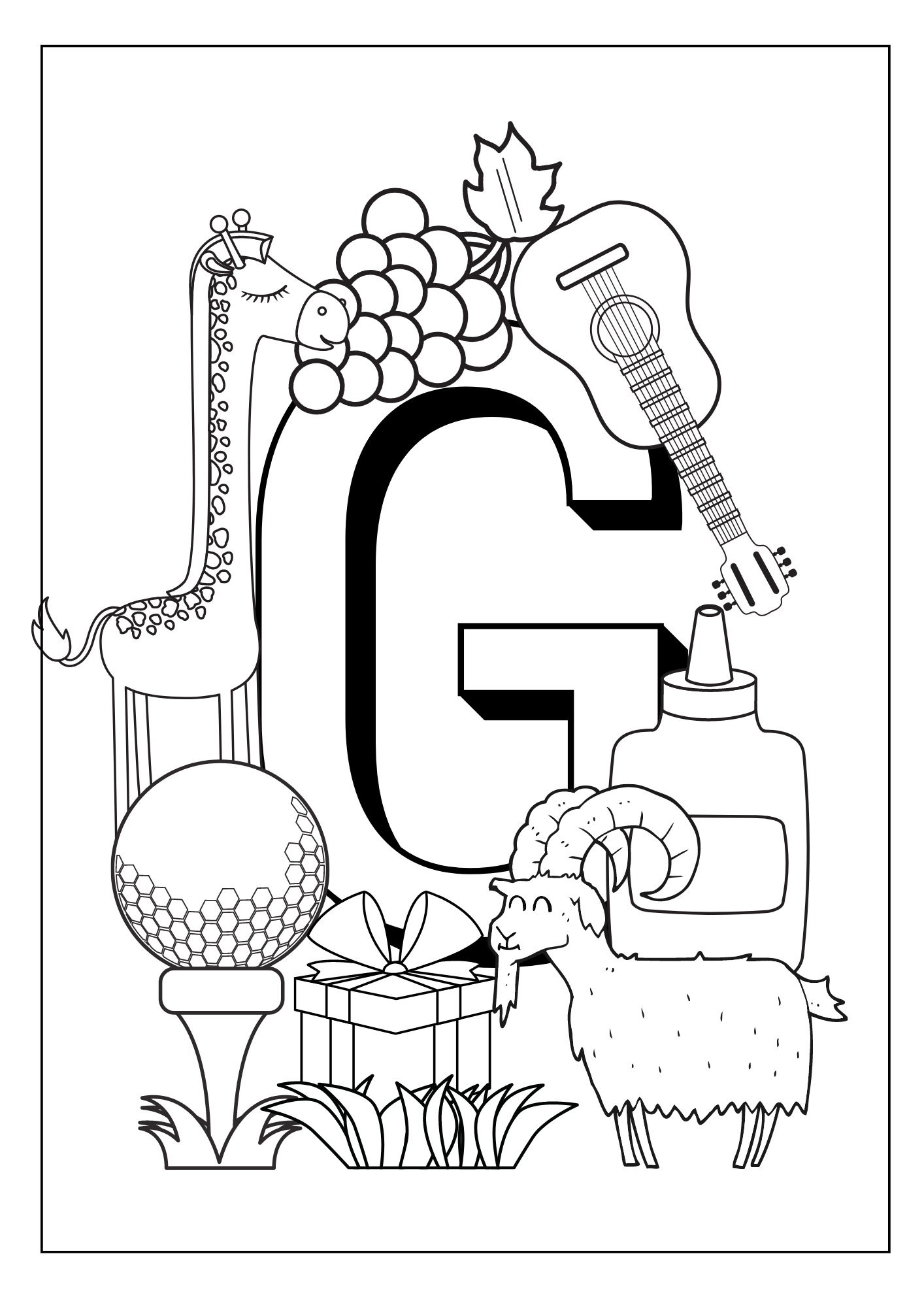 Free Letter G Pictures Worksheets Printable PDF