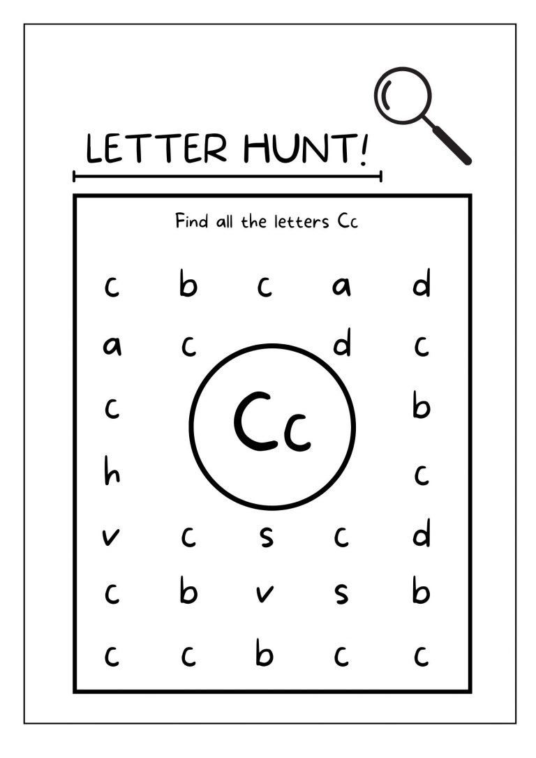 Letter C Activities for Toddler, Preschool & Kindergarten Printable PDF