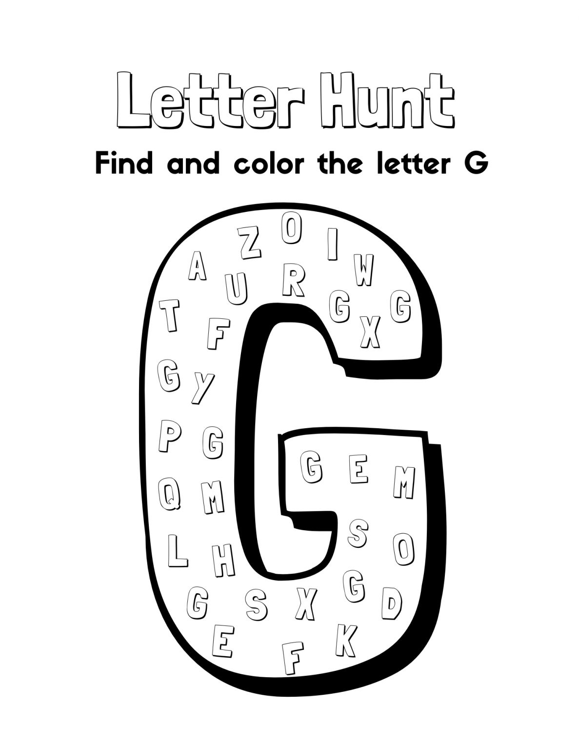 Letter G Activities for Toddler, Preschool & Kindergarten Printable PDF
