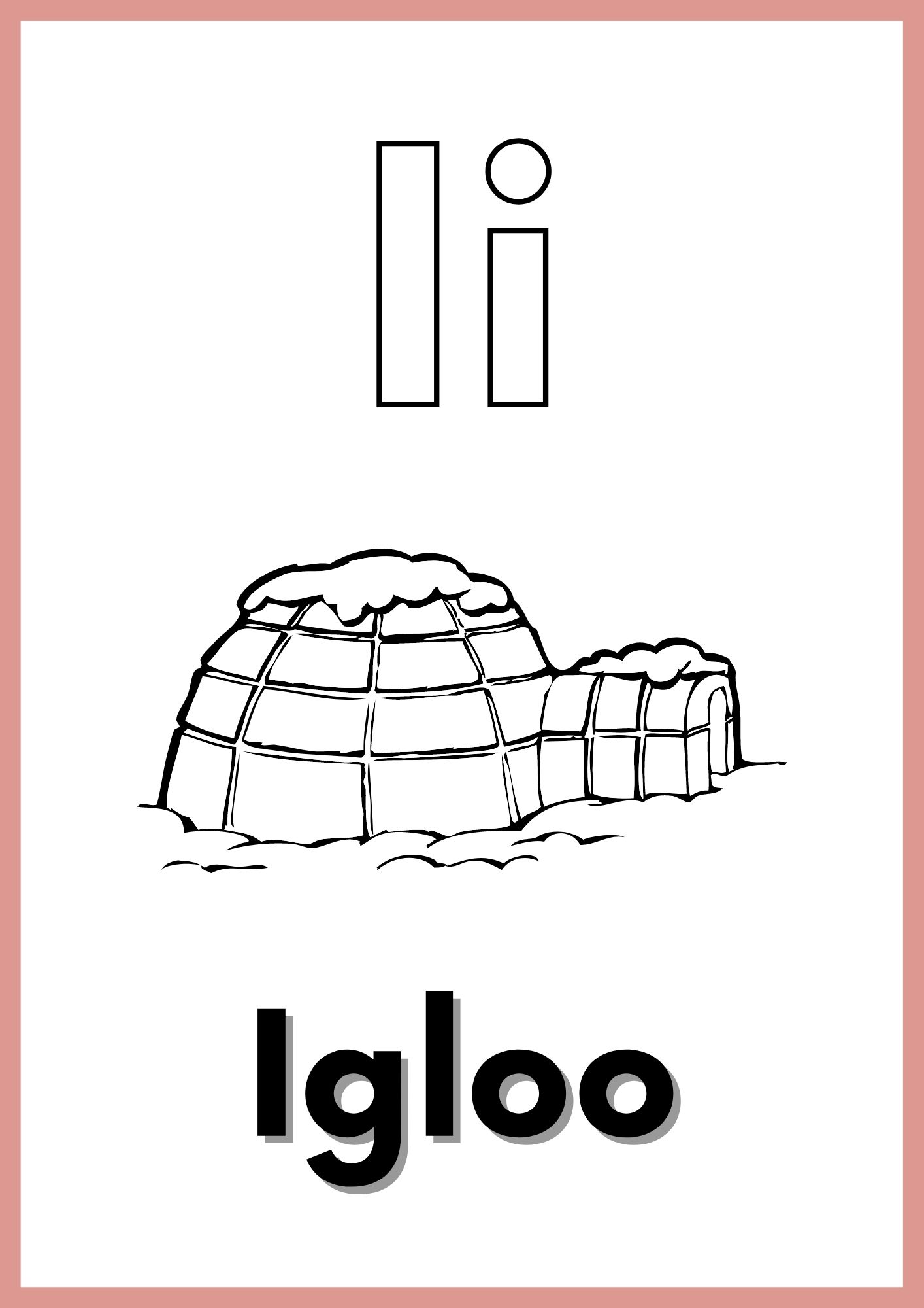 Free Letter I Pictures Worksheets Printable PDF