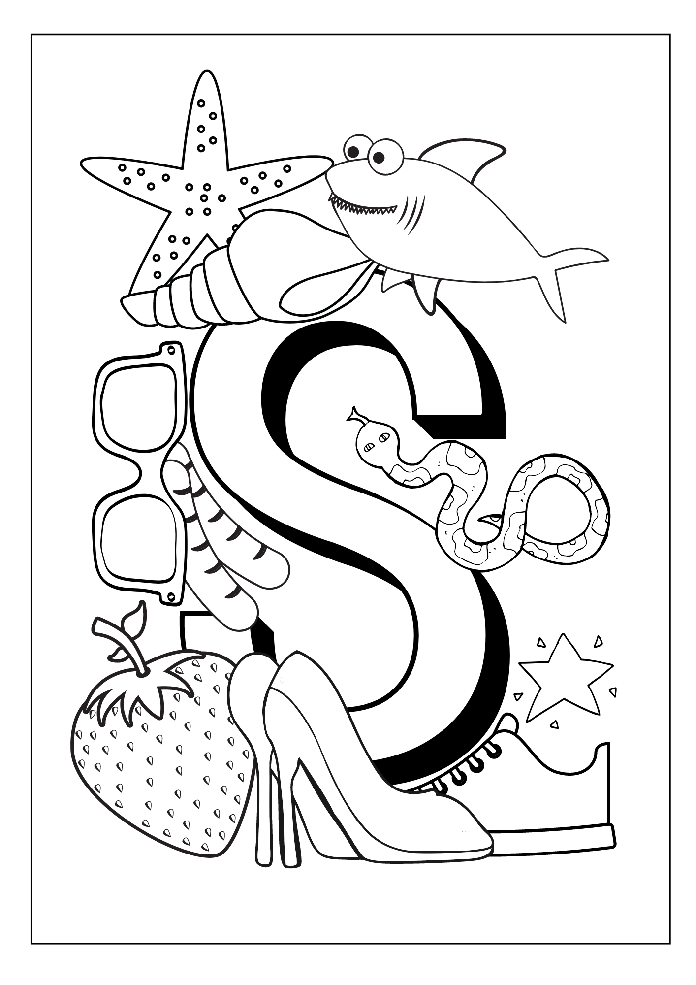 Free Letter S Pictures Worksheets Printable PDF