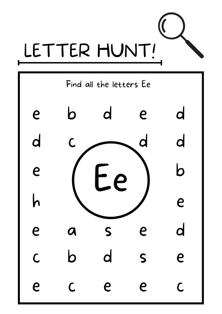 Letter E Activities for Toddler, Preschool & Kindergarten Printable PDF