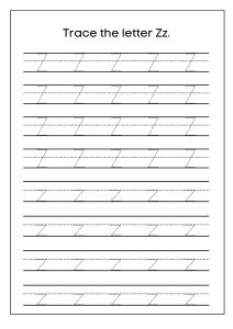 Free Letter Z Dot Worksheets Printable PDF