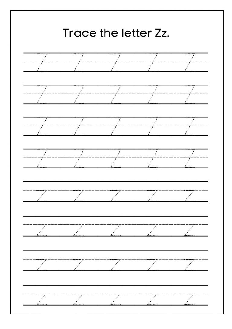 Free Letter Z Dot Worksheets Printable PDF