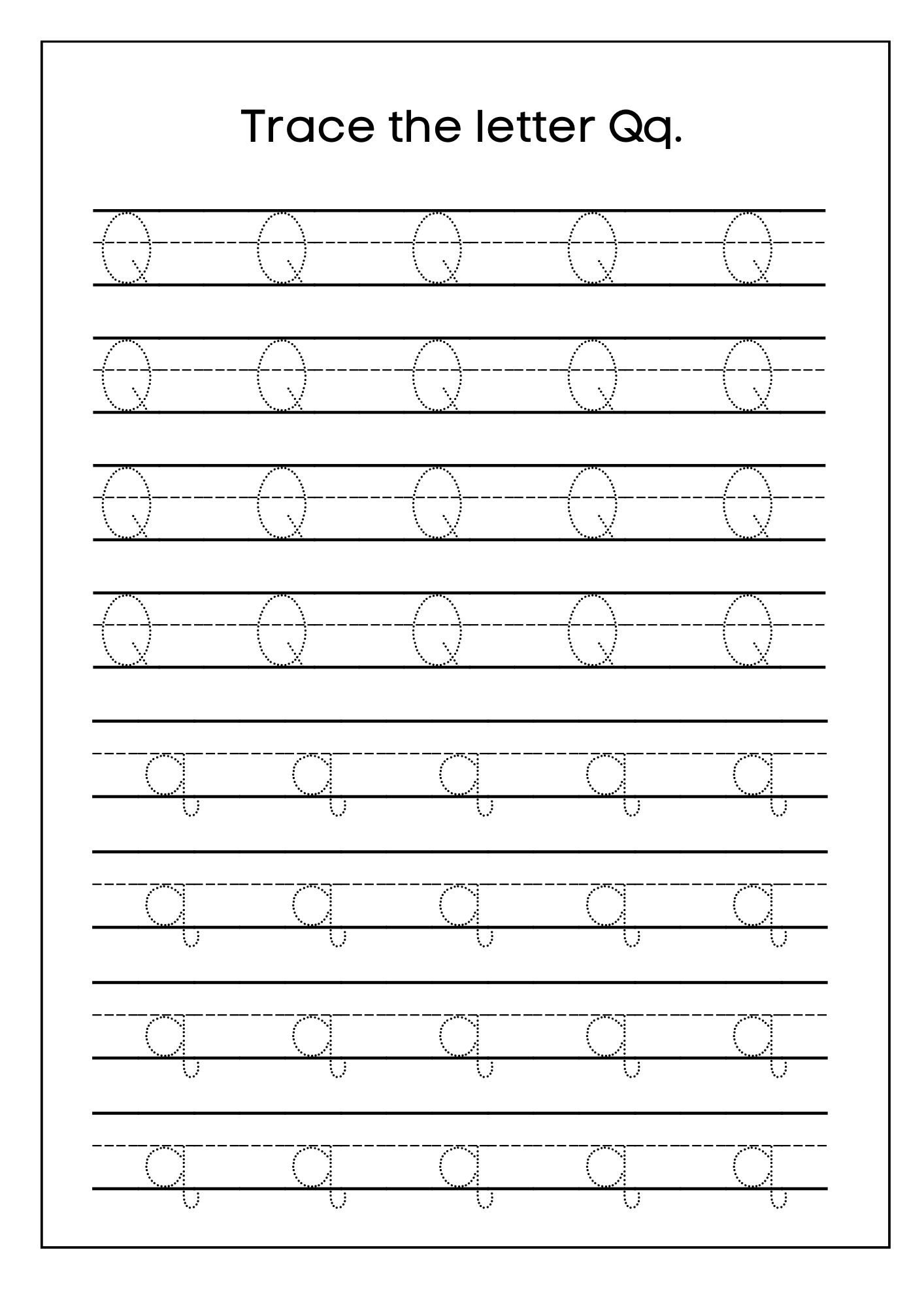 Free Letter Q Dot Worksheets Printable PDF