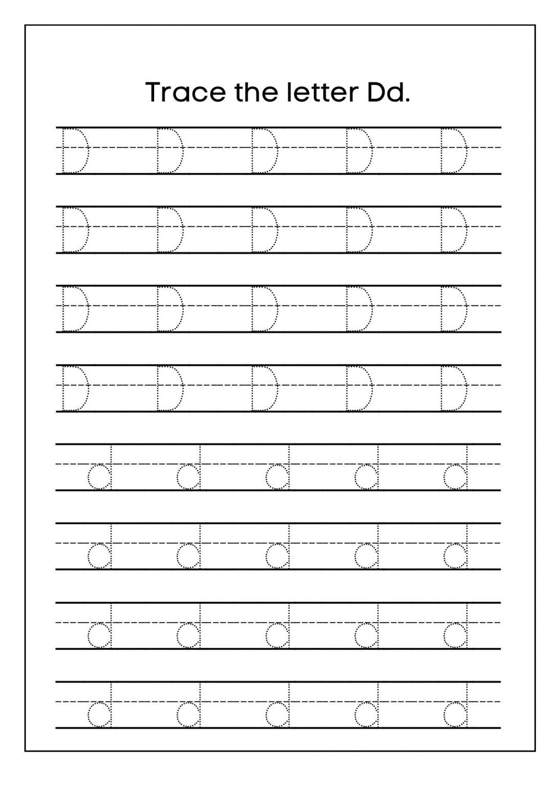 Free Letter D Dot Worksheets Printable PDF