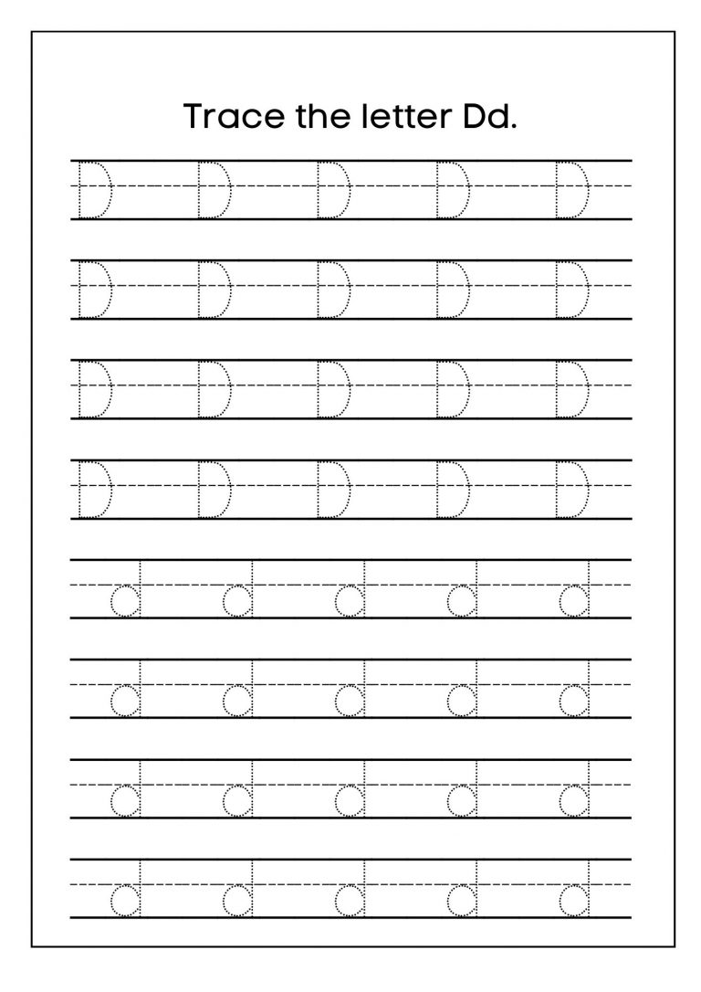Free Letter D Dot Worksheets Printable PDF