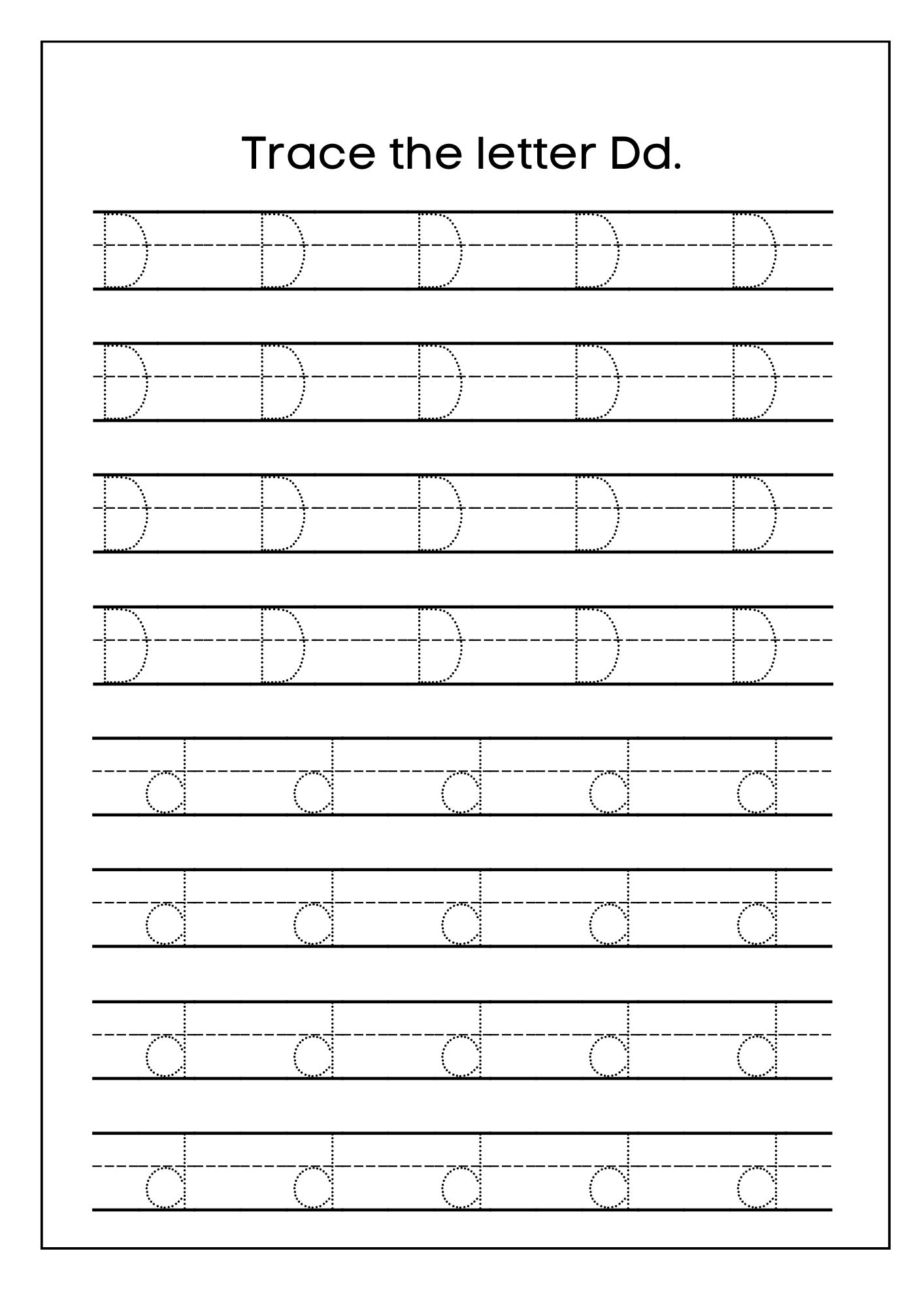 Free Letter D Dot Worksheets Printable PDF