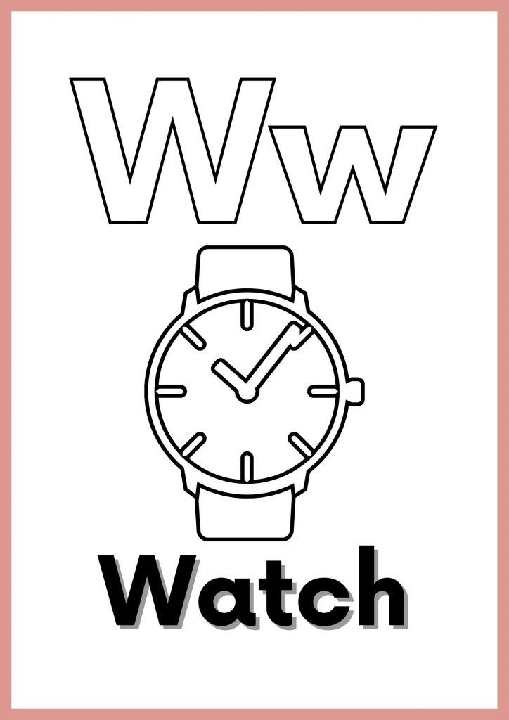 What Starts with Letter W Words Worksheets Printable PDF