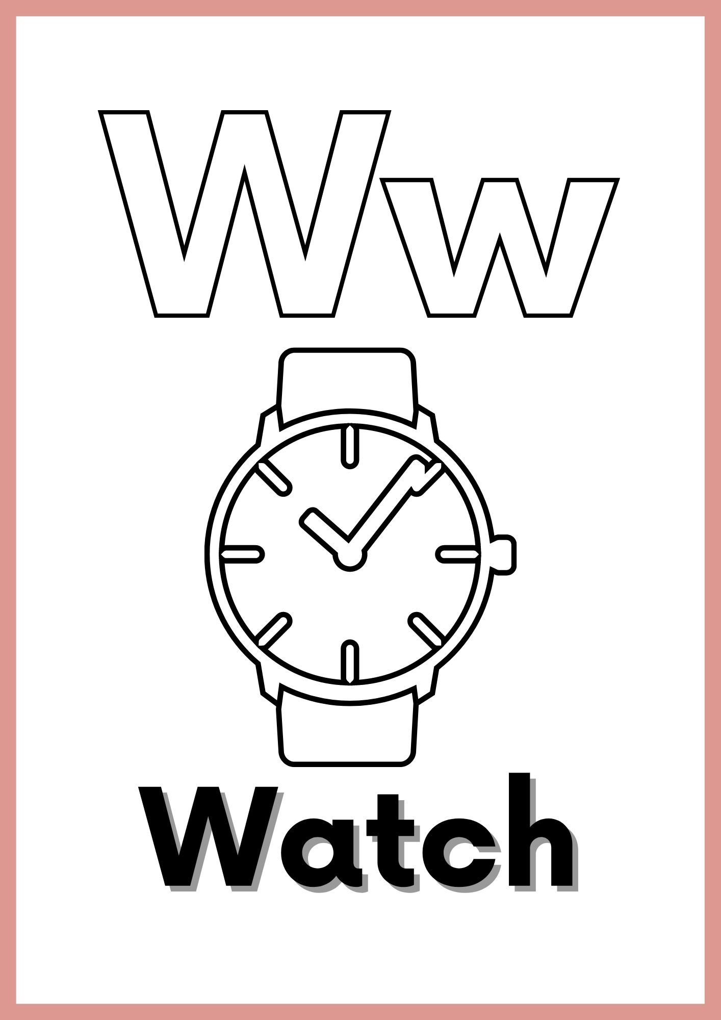 What Starts with Letter W Words Worksheets Printable PDF