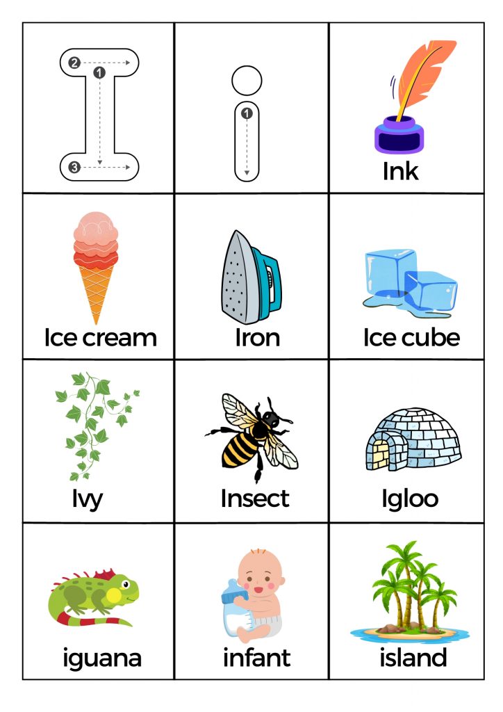 What Starts With Letter I Words Worksheets Printable PDF What Starts With Letter I Words Worksheets Printable PDF