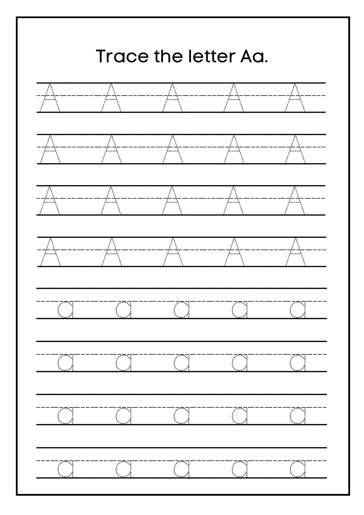 Free Letter A Dot Worksheets Printable PDF