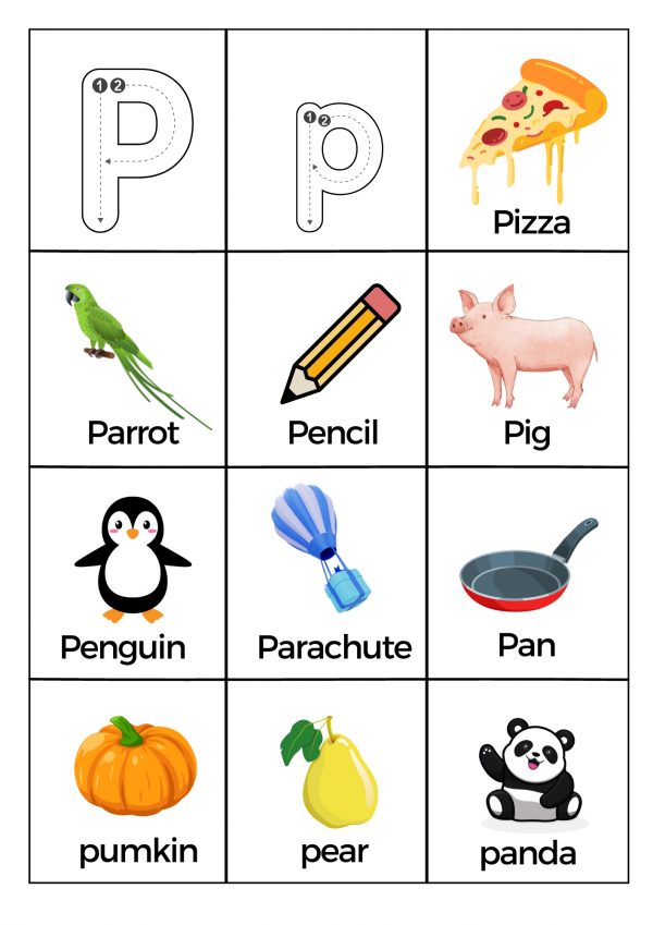 What Starts With Letter P Words Worksheets Printable PDF What Starts With Letter P Words Worksheets Printable PDF