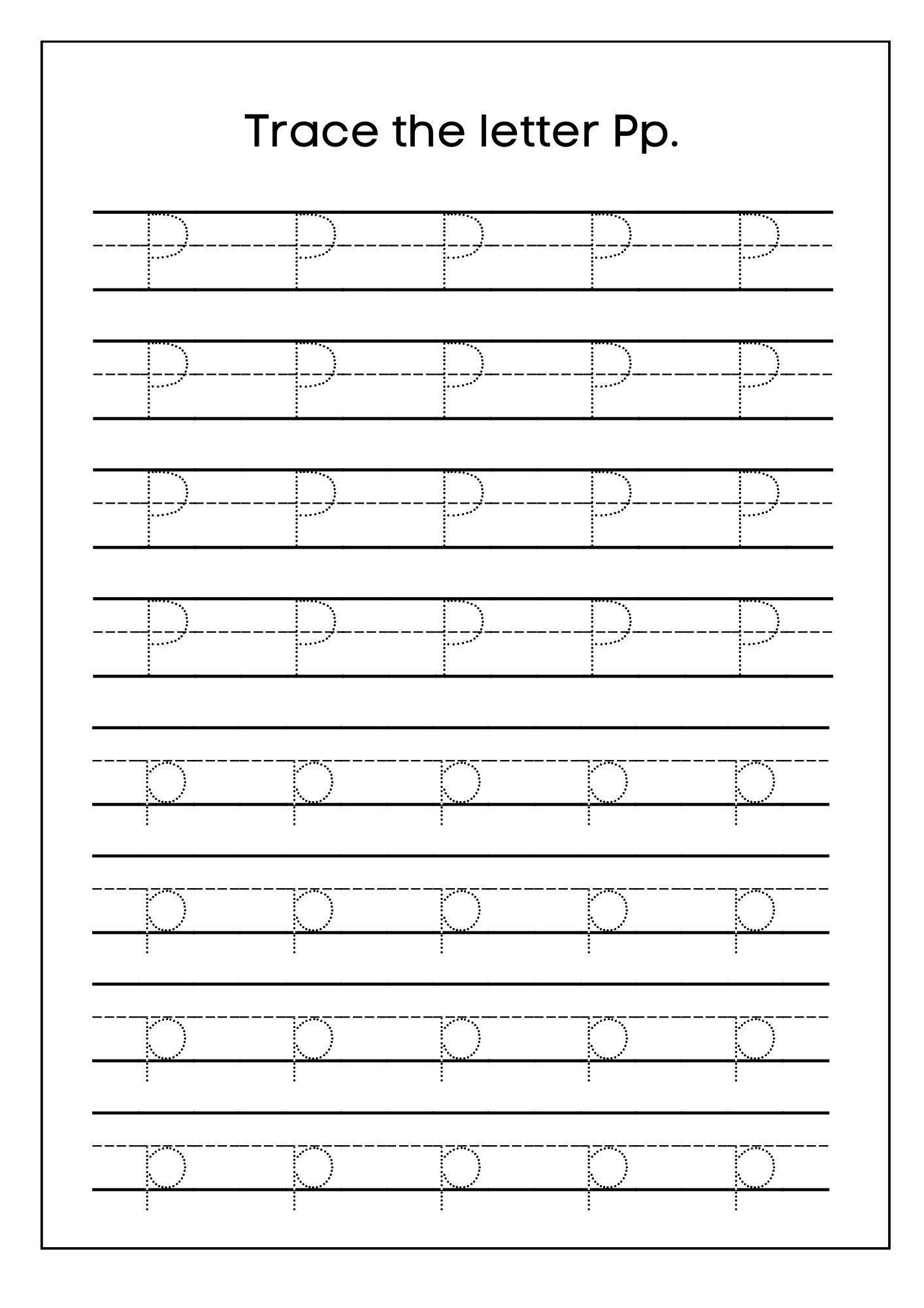 Free Letter P Dot Worksheets Printable PDF