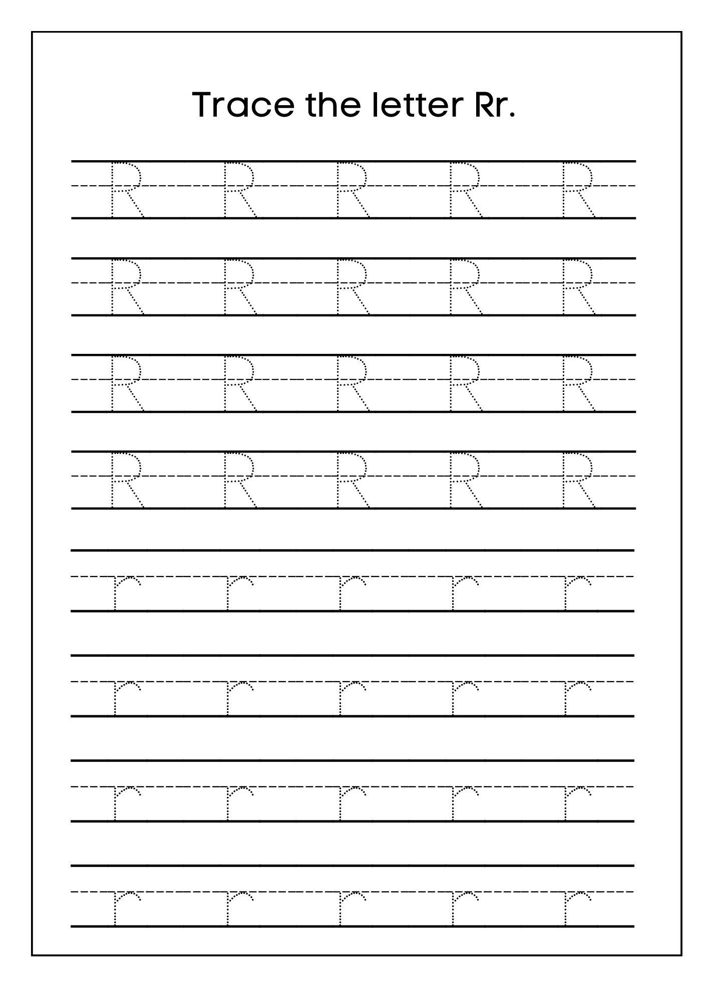 Free Letter R Dot Worksheets Printable PDF