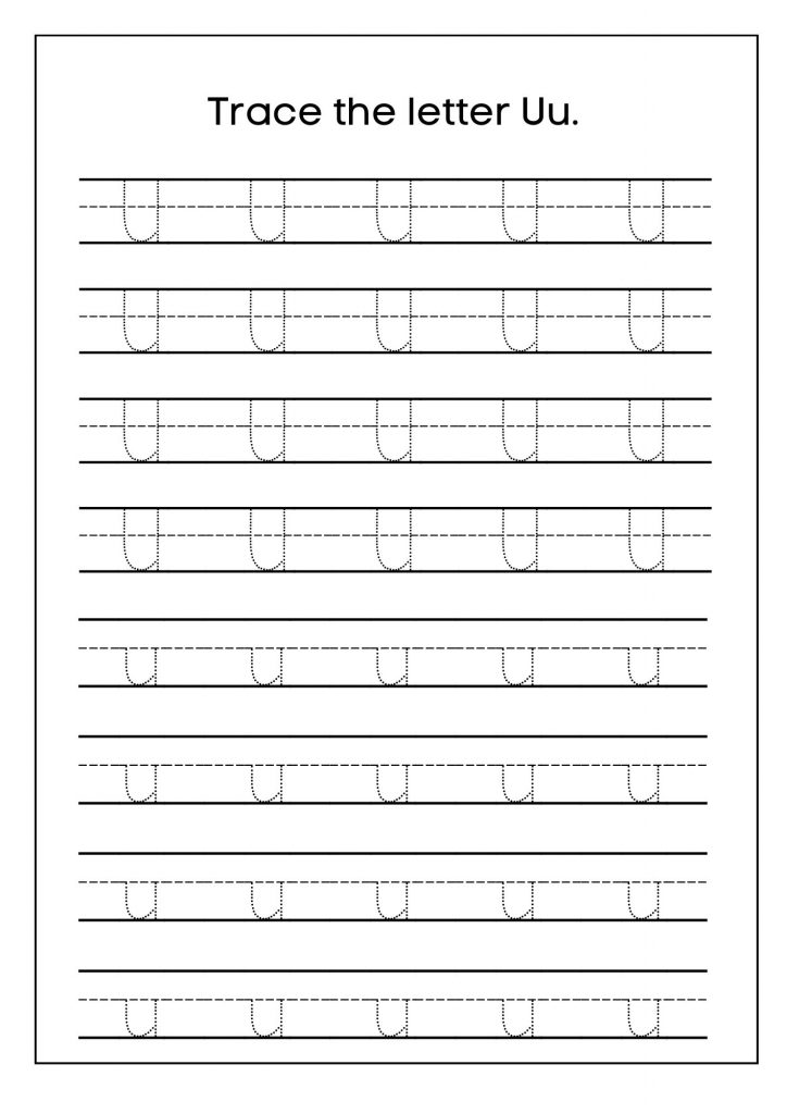 Free Letter U Dot Worksheets Printable PDF