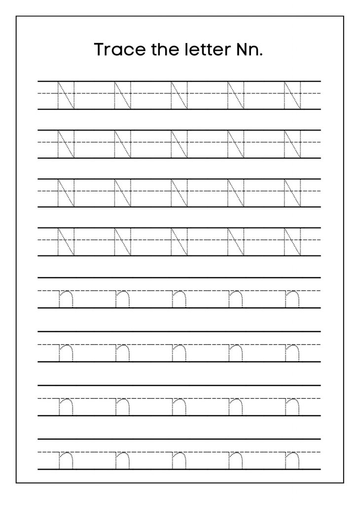 Free Letter N Dot Worksheets Printable PDF
