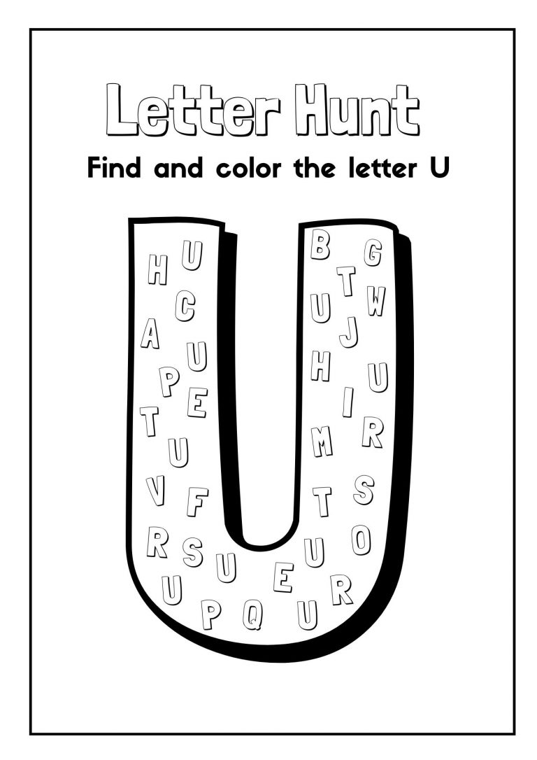 Letter U Activities for Toddler, Preschool & Kindergarten Printable PDF
