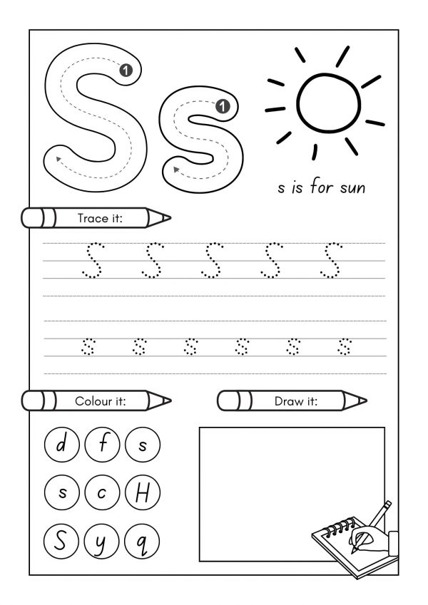 Letter S Activities for Toddler, Preschool & Kindergarten Printable PDF