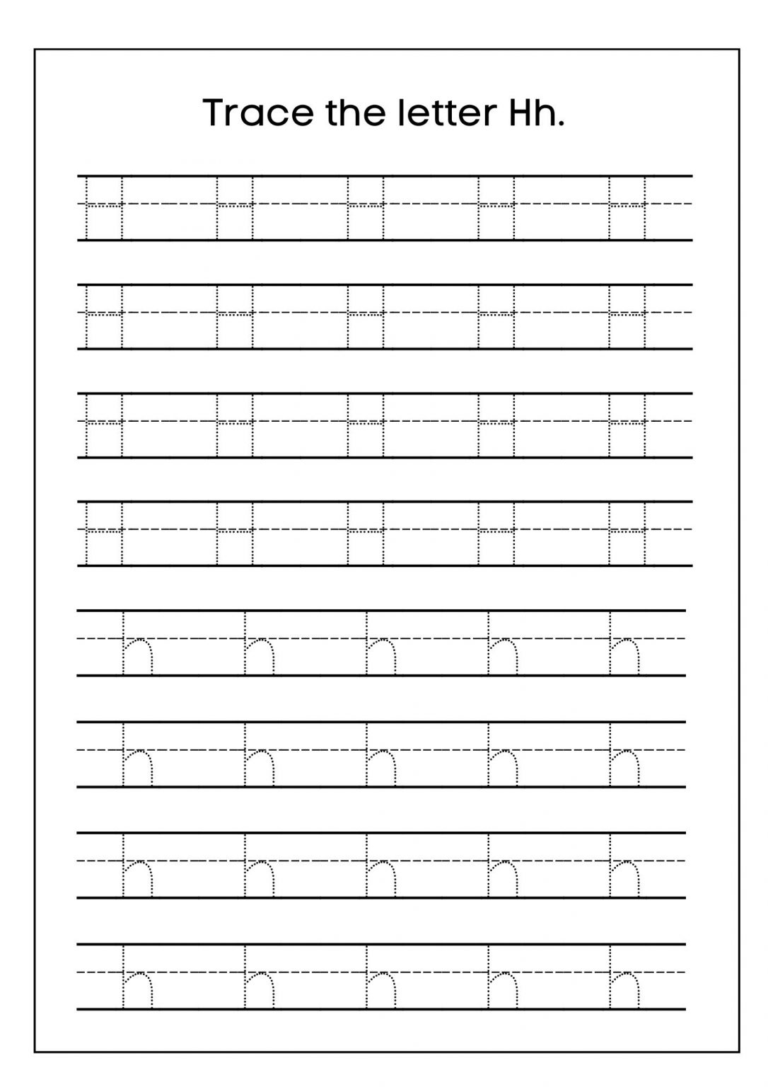 Free Letter H Dot Worksheets Printable PDF