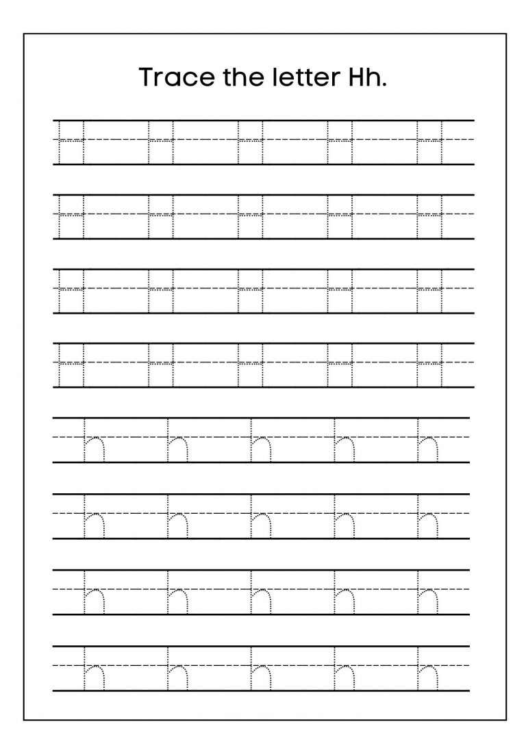 Free Letter H Dot Worksheets Printable PDF