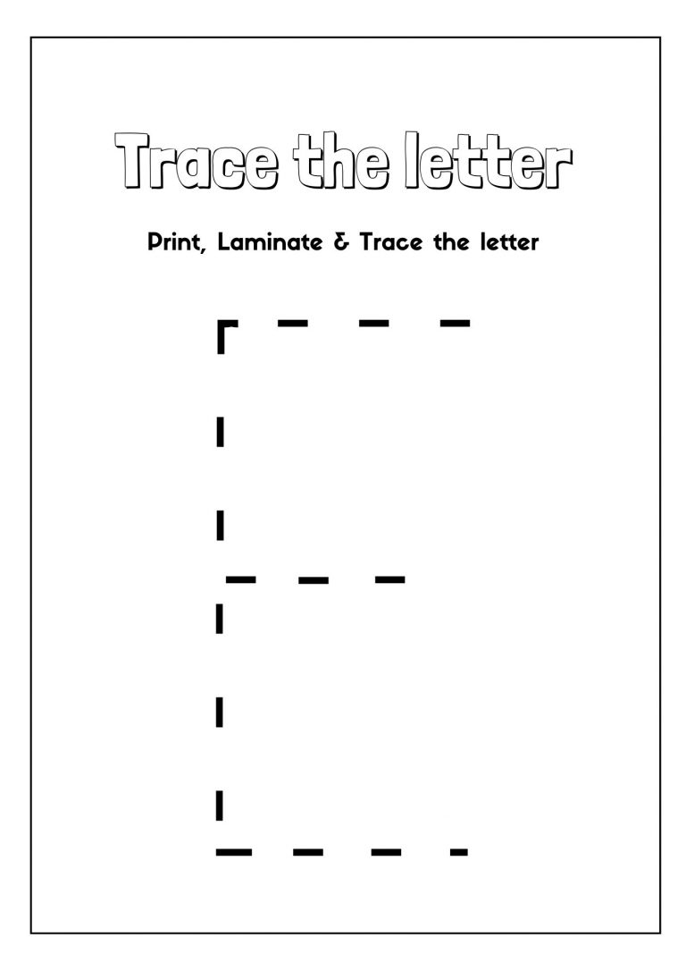 Free Letter E Dot Worksheets Printable PDF