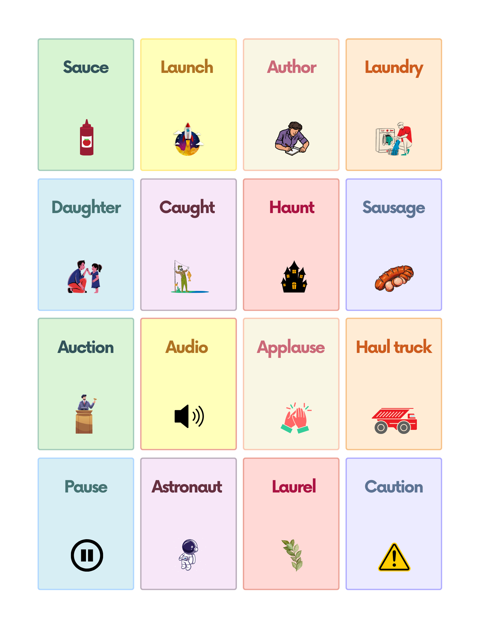 Diphthongs AU Sound Words With Pictures Worksheet PDF Diphthongs AU Sound Words With Pictures Worksheet PDF