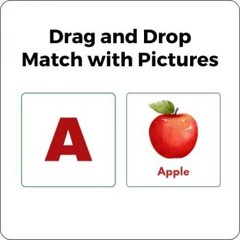 Alphabet Drag and Drop Game Match with Pictures A to H