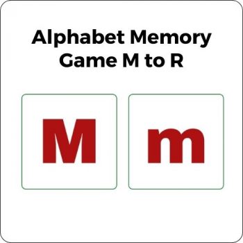 Alphabet Memory Game M to R: Match Uppercase to Lowercase
