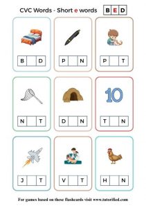 Short “e” CVC Words Worksheet – Missing Letter Activity