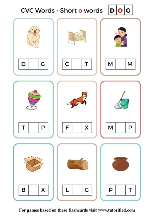 Short “o” CVC Words Worksheet – Missing Letter Activity