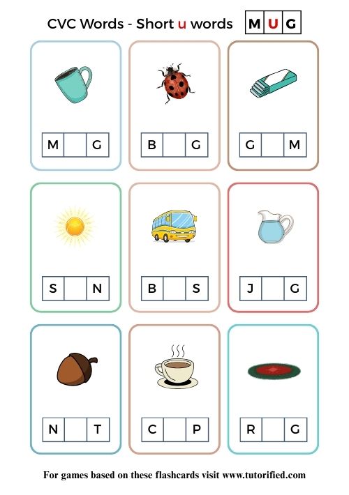 Short “u” CVC Words Worksheet – Missing Letter Activity